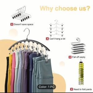 Storage & Organization | Hanger 1pc Black Curved Hanger For Pants 1pc ...